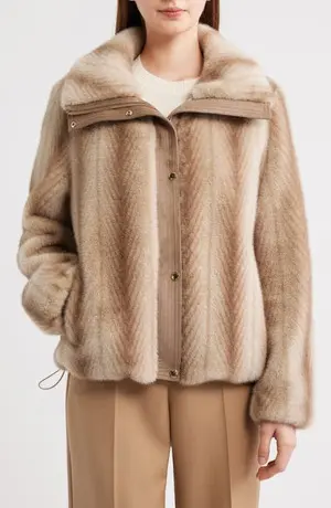 Via Spiga Faux Fur Bomber