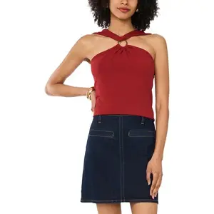 Vince Camuto Metal Ring Detail Knit Tank - Burnt Umber