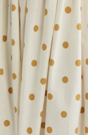 FLYING TOMATO Polka Dot & Border Print Cotton Dress