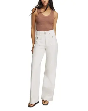 Veronica Beard Taylor High Rise Wide Leg Jeans