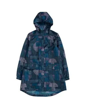 SEASALT CORNWALL Packable Raincoat - Inked Patchwork Maritime
