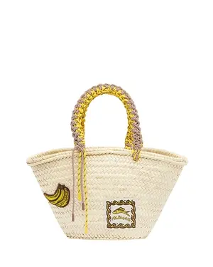 ALEMAIS Midi Macrame Basket Bag - Multi