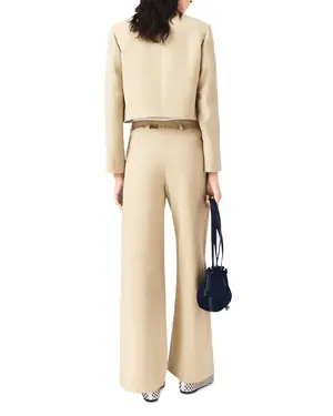 Maje Linen Blend Suit Trousers