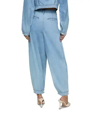 L'Agence Elias High Rise Convertible Wide Leg Ankle Jeans