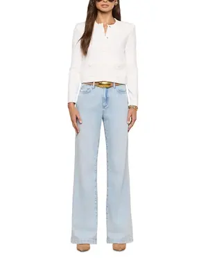 L'Agence Patsy Crop Crewneck Cardigan Sweater