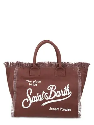 MC2 SAINT BARTH Borsa "vanity" Medium In Canvas - Brown