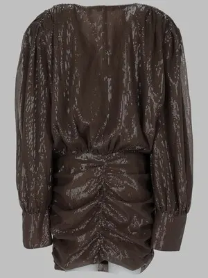 ROTATE BY BIRGER CHRISTENSEN Mini Abito Con Paillettes - Brown