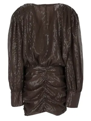 ROTATE BY BIRGER CHRISTENSEN Mini Abito Con Paillettes - Brown
