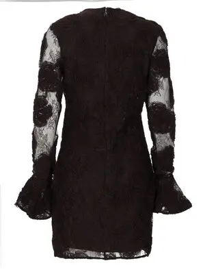 ROTATE BY BIRGER CHRISTENSEN Mini Dress With 3d Floral Appliqu