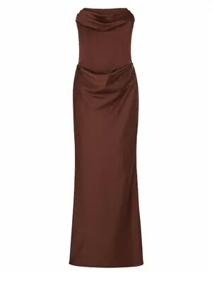 ROTATE BY BIRGER CHRISTENSEN Abito Lungo Con Corpetto - Brown