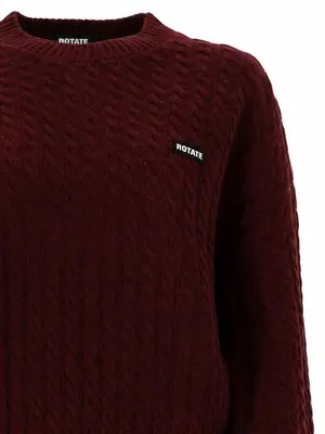 ROTATE BY BIRGER CHRISTENSEN Maglia A Treccce In Lana E Cashmere Sweater - Bordeaux