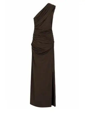 ROTATE BY BIRGER CHRISTENSEN Asymmetrical Midi Dress