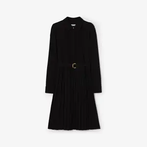 Burberry Belted Viscose Dress - Black