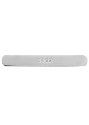 BOSS Logo Engraved Tie Clip - Silver