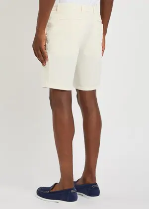 BOSS Kane Stretch-cotton Shorts - Ecru