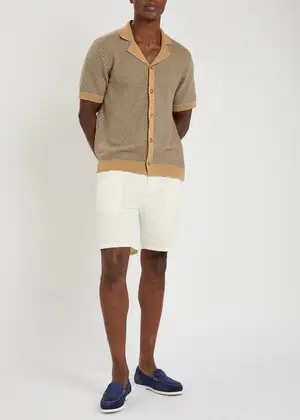 BOSS Kane Stretch-cotton Shorts - Ecru