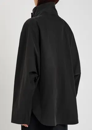 TOTEME Funnel-neck Cotton-blend Poplin Jacket - Black