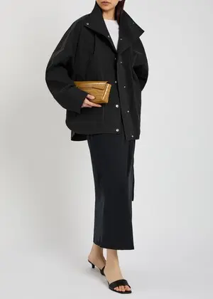 TOTEME Funnel-neck Cotton-blend Poplin Jacket - Black