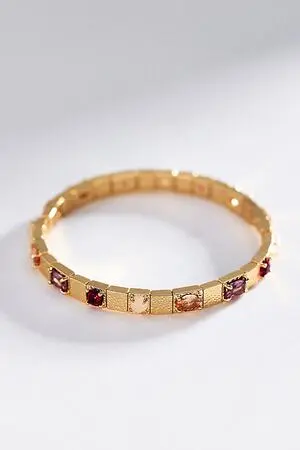 Anthropologie Crystal Pearl Stretch Bracelet Multi
