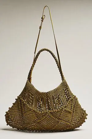 ALEMAIS Macramé Maxi Crescent Tote