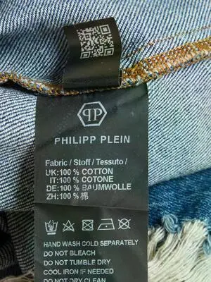 Loro Piana Distressed Aloha Print Denim Jacket