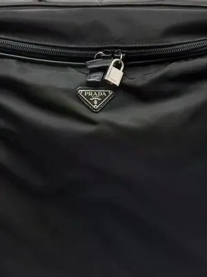 Prada Tessuto Garment Bag With Leather Trim