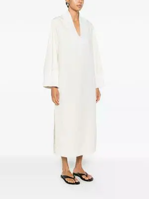 BY MALENE BIRGER Moldoa Ribbed-knit Trim Midi Dress - Neutrals