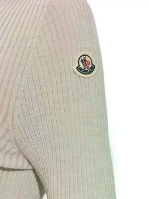 Moncler Ribbed Roll Neck Sweater With Button Detail