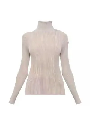 Moncler Ribbed Roll Neck Sweater With Button Detail