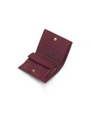Marni Taupe, Ruby And Purple Saffiano-leather Bifold Wallet