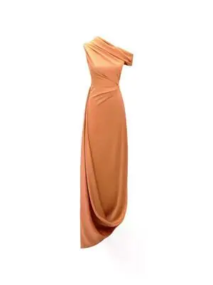 GEMY MAALOUF Asymmetrical Draped Dress - Orange