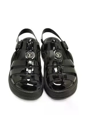 LOUIS VUITTON Patent Leather Caged Sandals