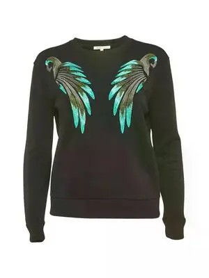 Maje Embroidered Crewneck Sweatshirt - Black