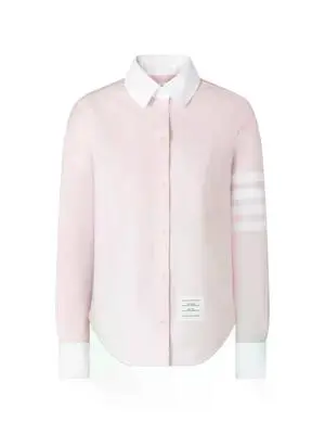 Thom Browne Oxford Shirt With Rwb Stripe Detail