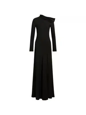 Alberta Ferretti One-shoulder Slit Maxi Dress - Black