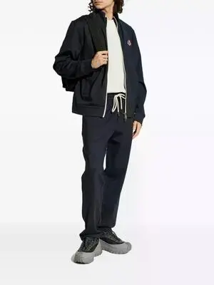 Moncler Logo-patch Zip-up Sweatshirt - Blue