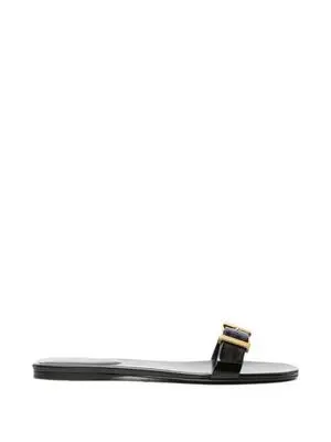 Khaite Buckled-strap Flat Sandals - Black