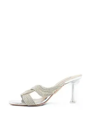 AQUAZZURA Gatsby Crystal-embellished Sandals - Silver