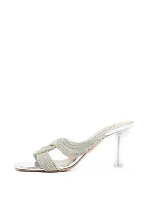 AQUAZZURA Gatsby Crystal-embellished Sandals - Silver