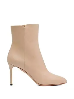 AQUAZZURA Sellier V-cut Ankle Boots - Neutrals