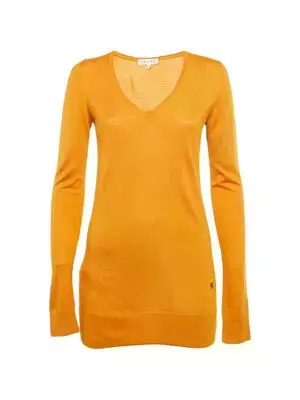Celine V-neck Knit Sweater - Orange