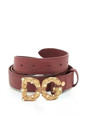 Dolce & Gabbana Dg Amore Buckle Belt - Red