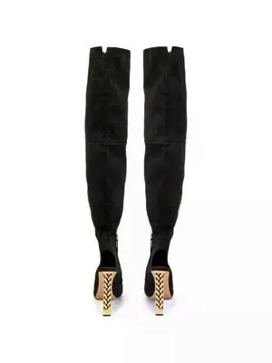 GIUSEPPE ZANOTTI Chain-heel Over-the-knee Boots - Black
