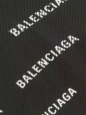 Balenciaga All-over Logo Print Rib Knit Turtleneck