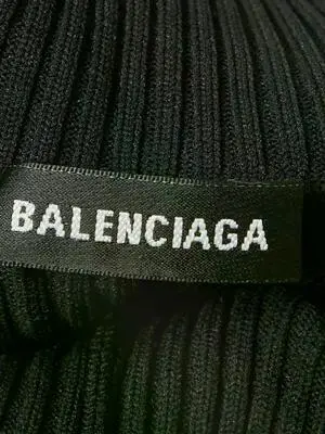Balenciaga All-over Logo Print Rib Knit Turtleneck