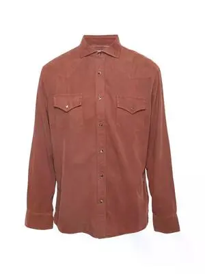 Brunello Cucinelli Long-sleeved Corduroy Shirt - Orange