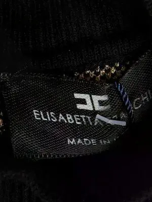 Elisabetta Franchi Geometric Pattern Mock Neck Mini Dress