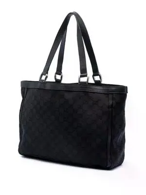 Gucci Gg Canvas Abbey D Ring Pocket Tote Bag - Black