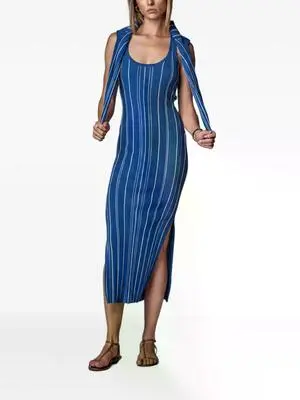 HEVRON Rose Knit Striped Ribbed-knit Dress