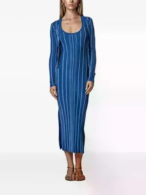 HEVRON Rose Knit Striped Ribbed-knit Dress